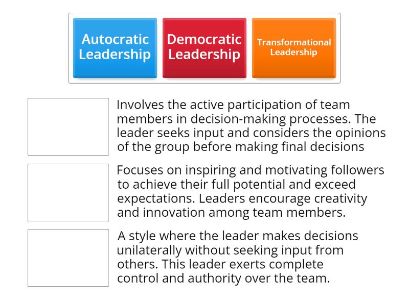 leadership styles - Match up