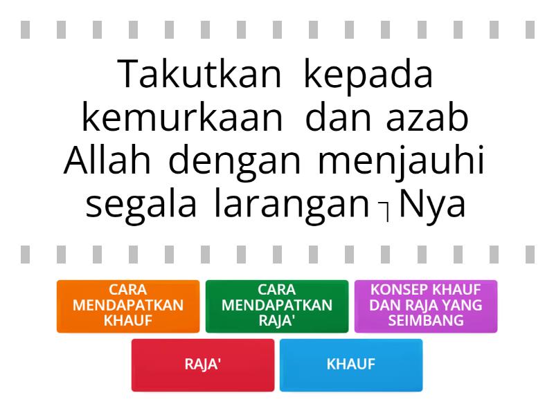 PELAJARAN 23 KHAUF DAN RAJA - Cada oveja con su pareja
