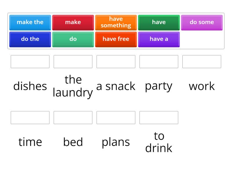 EXPRESSIONS WITH DO, HAVE, AND MAKE - Match up