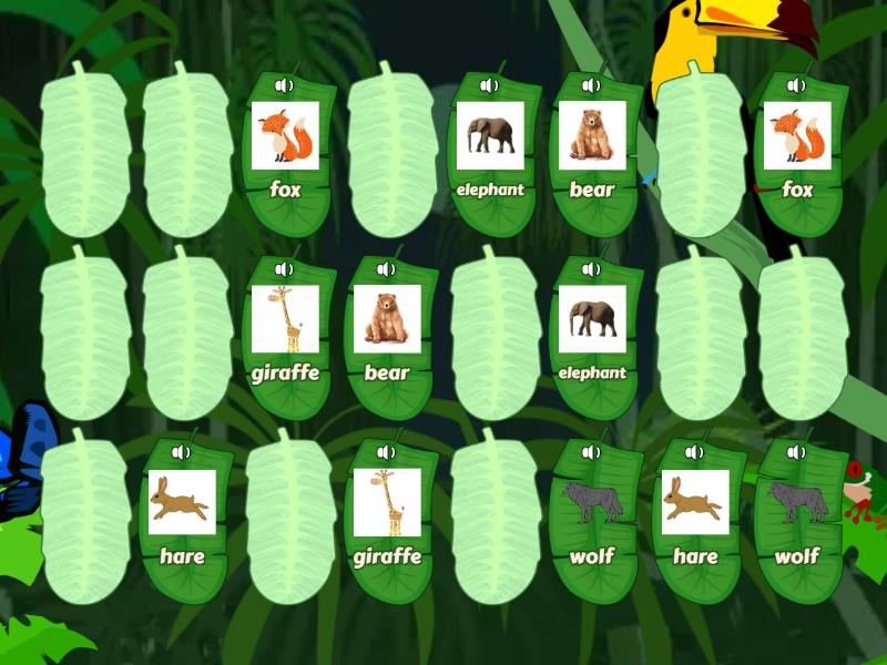 wild animals - Matching pairs