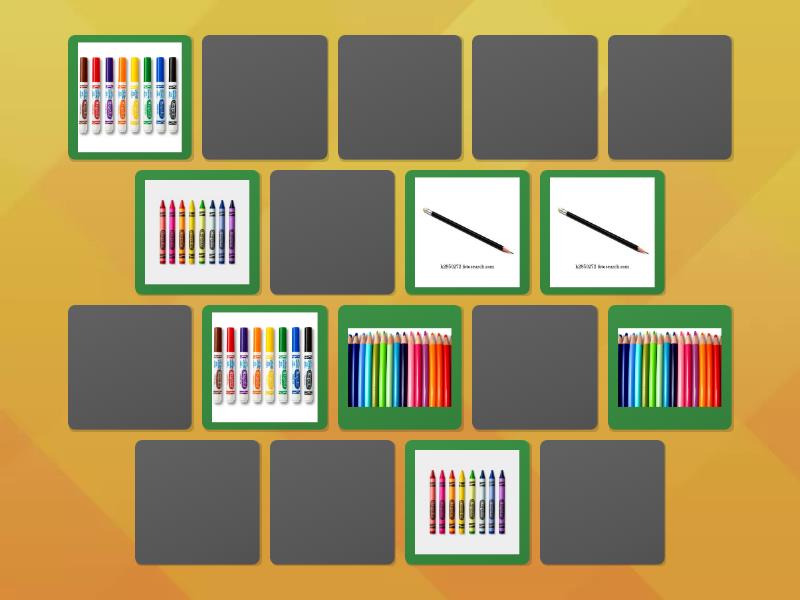 School objects - Matching pairs