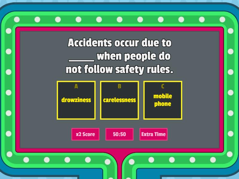 SAFETY AND FIRST AID - Gameshow quiz