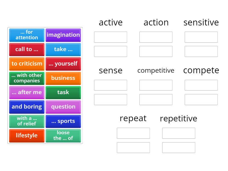 Collocations -ive - Group sort