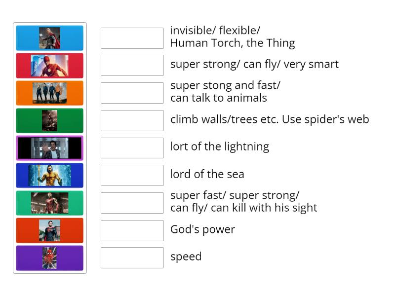 Superheroes - Match up