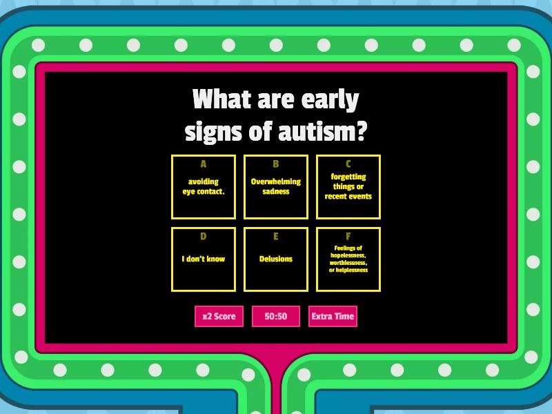 ASD [Autism Spectrum Disorders] - Gameshow quiz