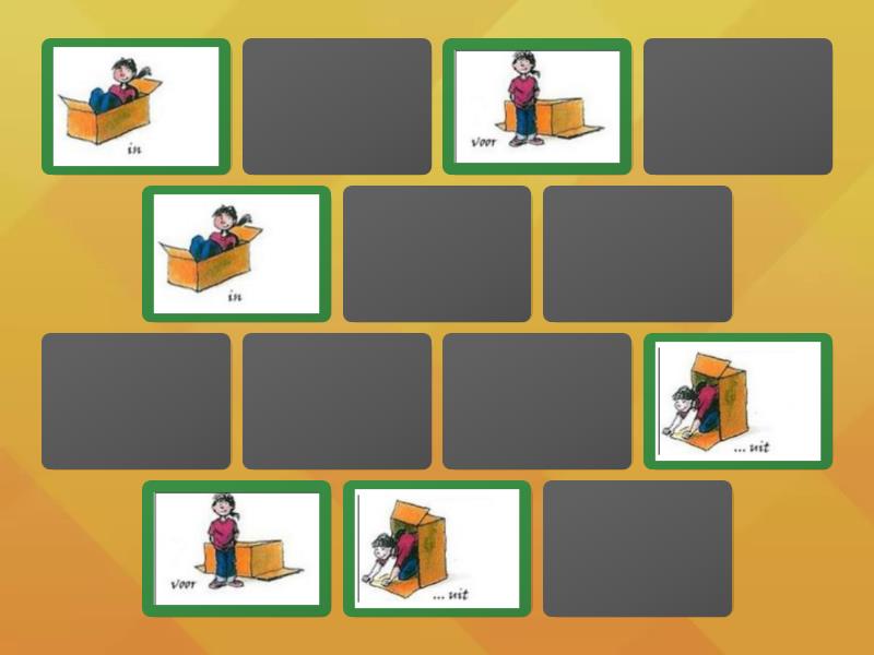 Memory voorzetsels - Matching pairs
