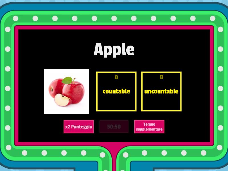 Countable and uncountable nouns - FOOD - Game show de TV