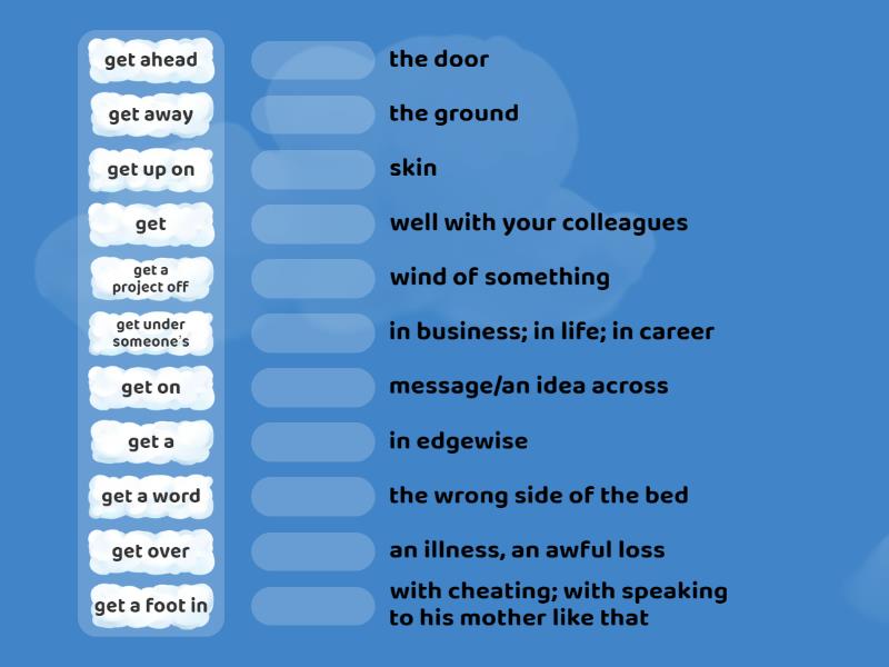 Phrasal verbs and idioms with "get" - Match up