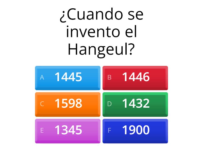Historia del Hangul - Quiz