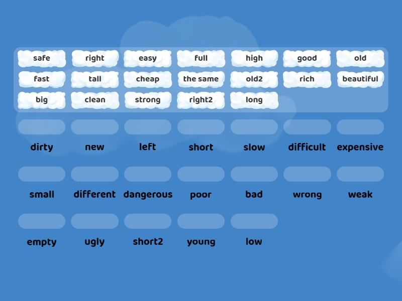 English File. Elementary. Adjectives - Match up