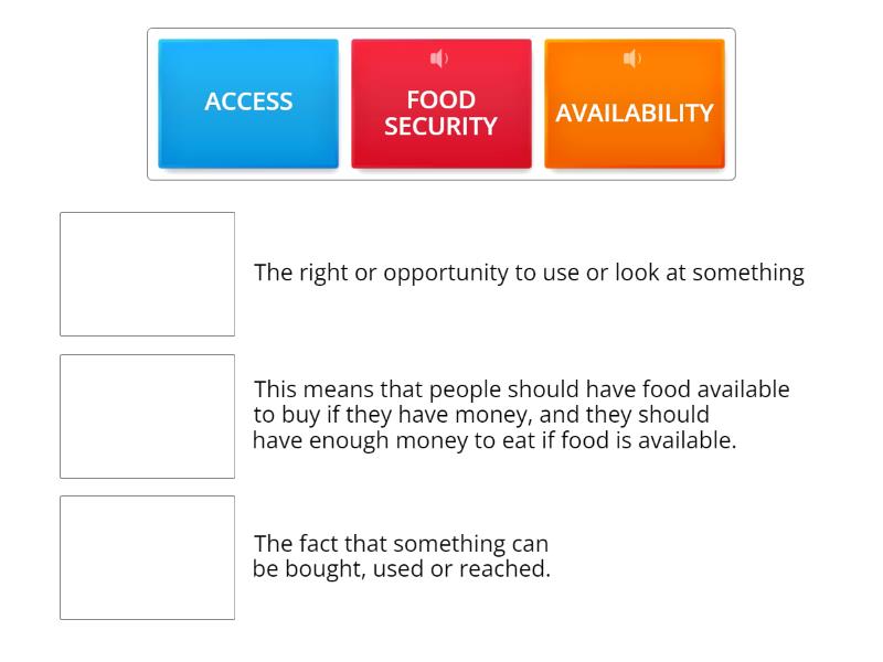 FOOD SECURITY - Match up