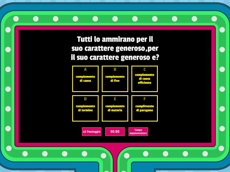 diversi complementi per italiano - Gameshow quiz