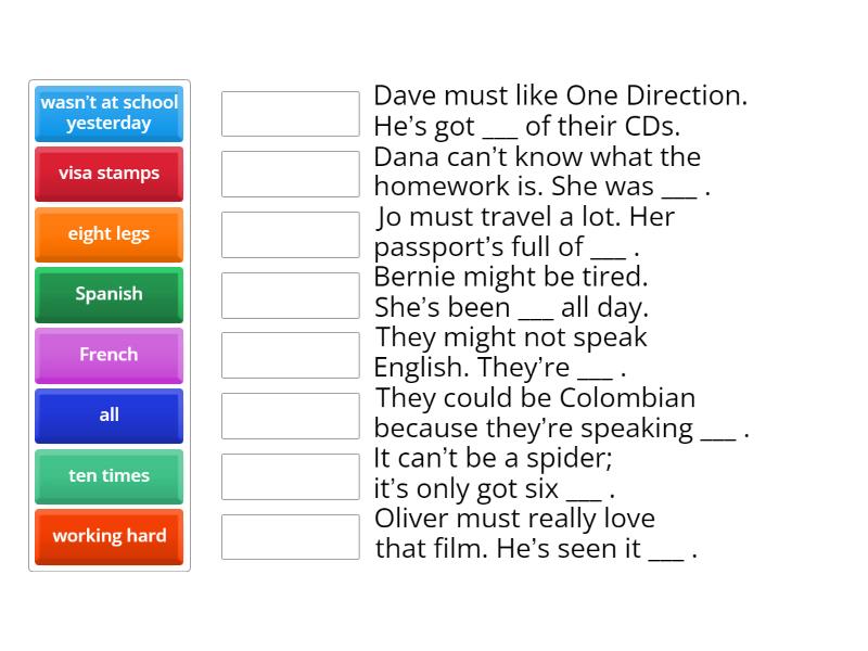 Focus 3 Unit 3 Grammar 3.2 - Match up