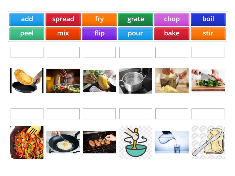 From Pan to Plate. Verbs - Match up