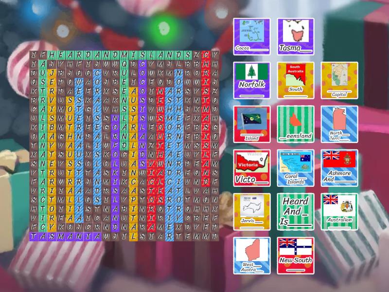 Australia:States And Territories - Wordsearch