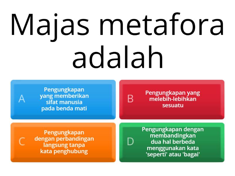 Materi Majas Metafora,Hiperbola,Personifikasi kelas 4 - Cuestionario