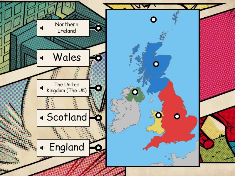 The UK map - Labelled diagram