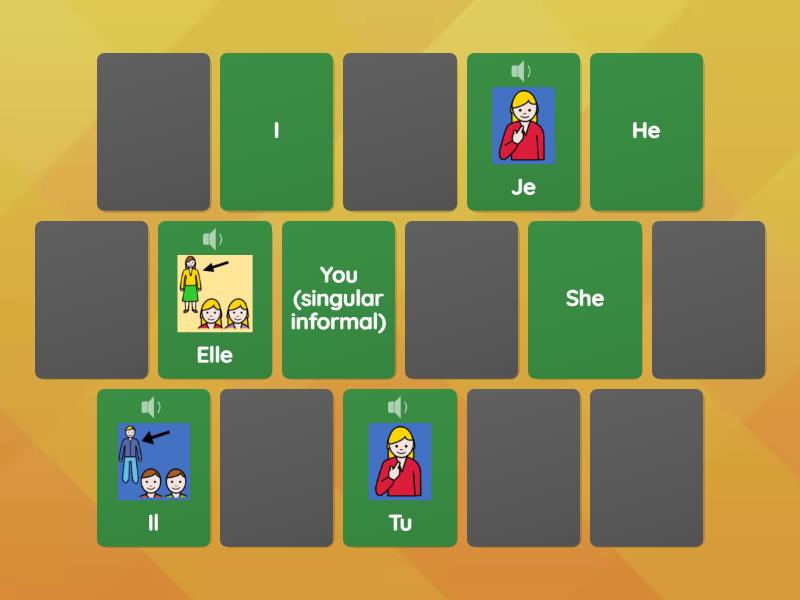 Les pronoms personnels: associe les paires. - Matching pairs