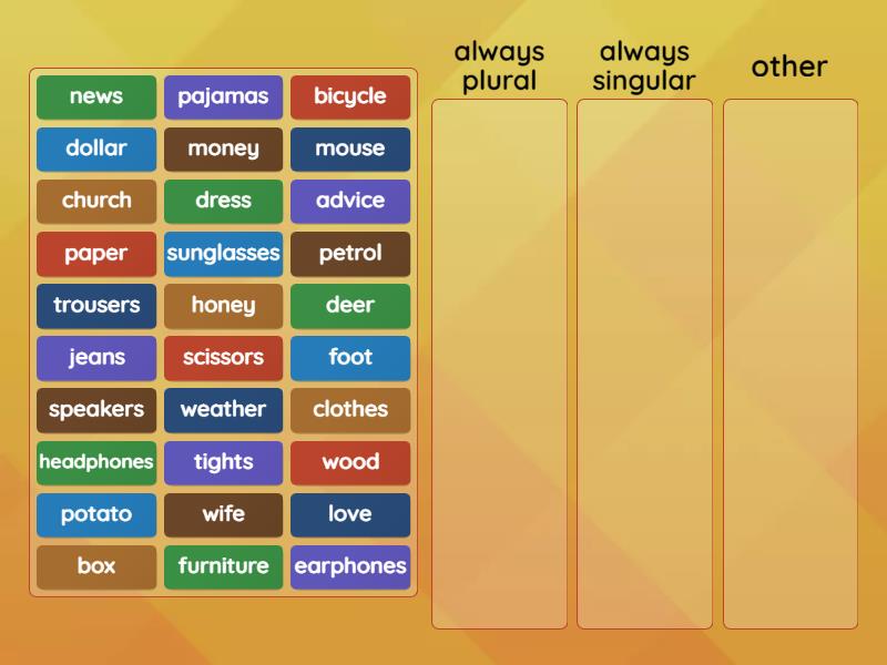 A1.1 Nouns (Com Class 3 & Gr Class 3) - Group sort
