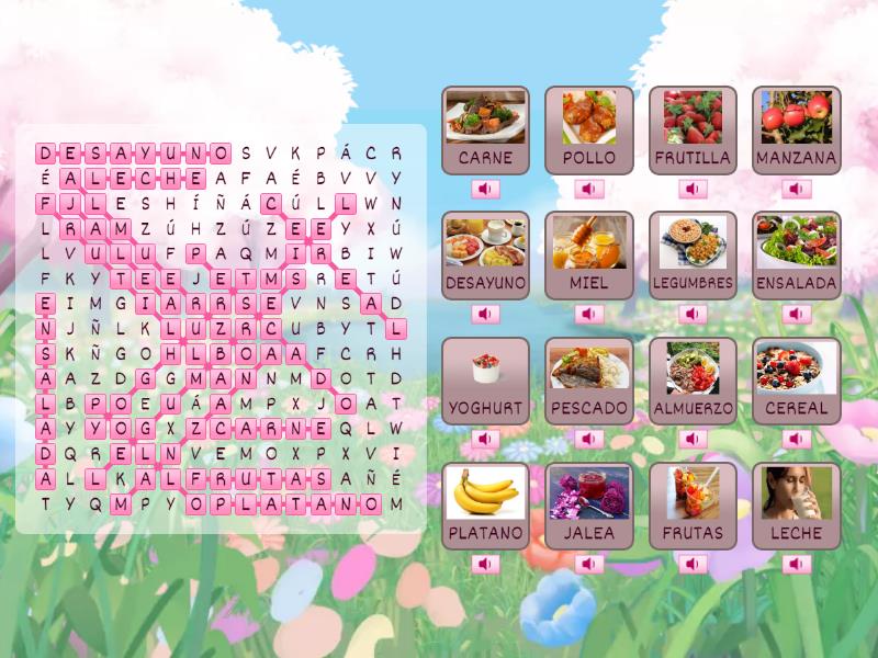 . COMIDA SALUDABLE - Sopa de letras