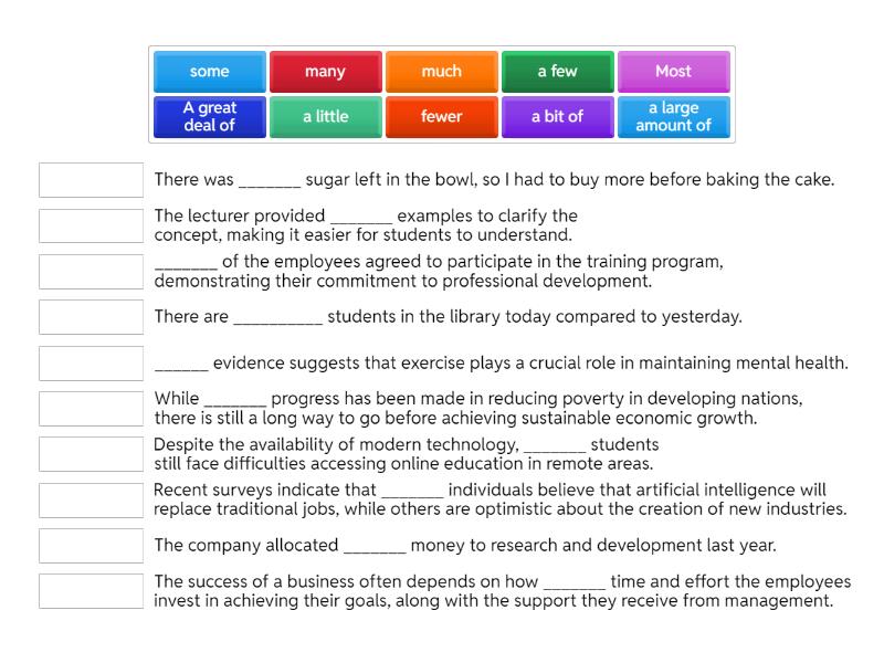 QUANTIFIERS - Match up
