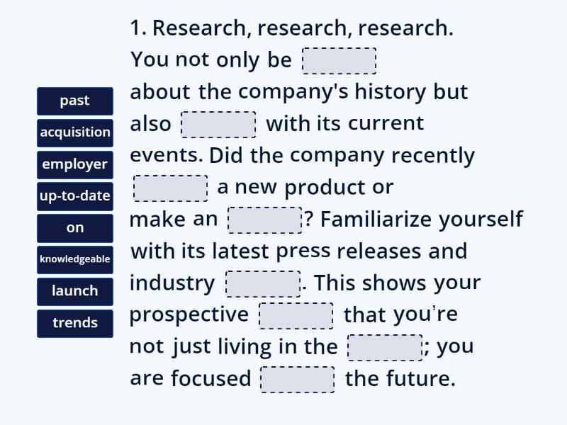 4 - Vocabulary in Use Advanced - How to prepare for a job interview ...