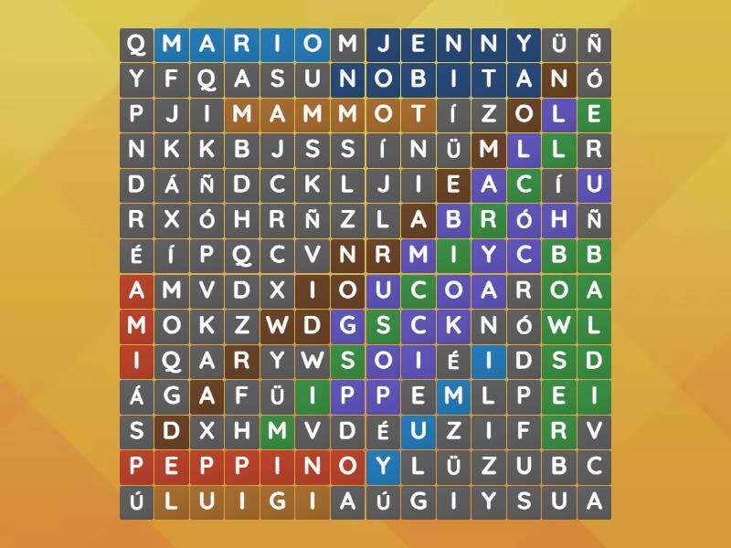 Adivina el personaje famoso - Sopa de letras