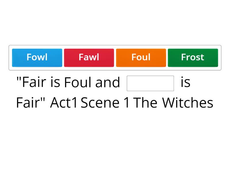 Macbeth Complete the Quotation Quiz - whole play - Missing word