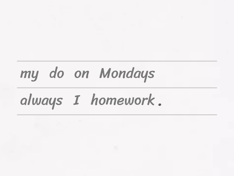 Present Simple with_always-sometimes-never... - Unjumble