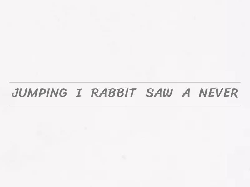 LETTER R01 - Unjumble