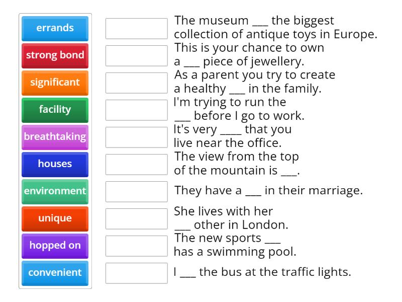 A Town that Lives in One Building/ WORDS - Match up