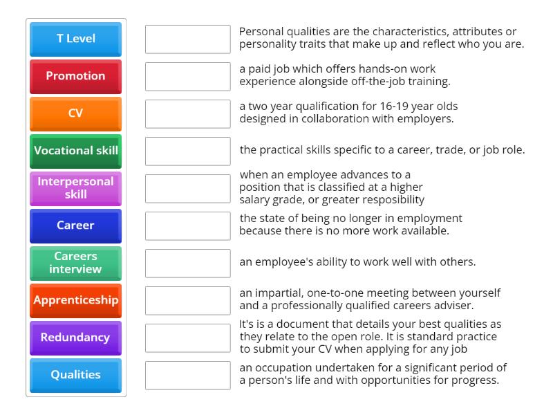 Career Exploration - Match up
