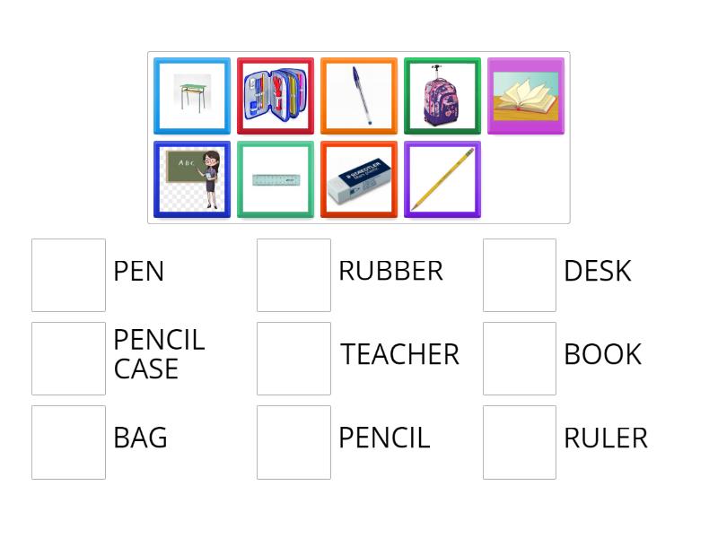SCHOOL OBJECTS - Match - Match up