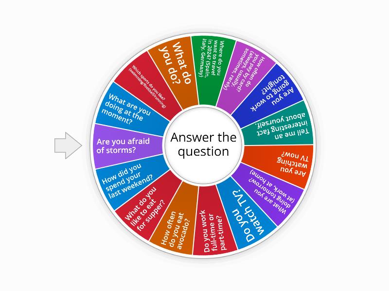 warm-up questions - Spin the wheel