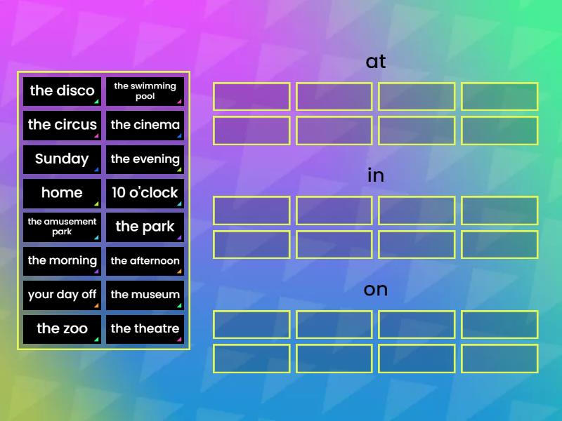 Unit4 lesson1 prepositions - Group sort