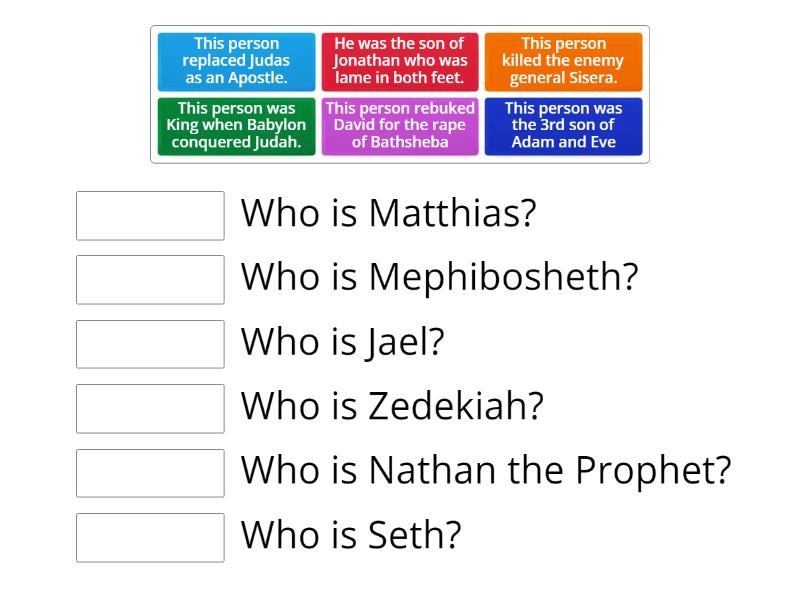OT Bible Jeopardy - Match up