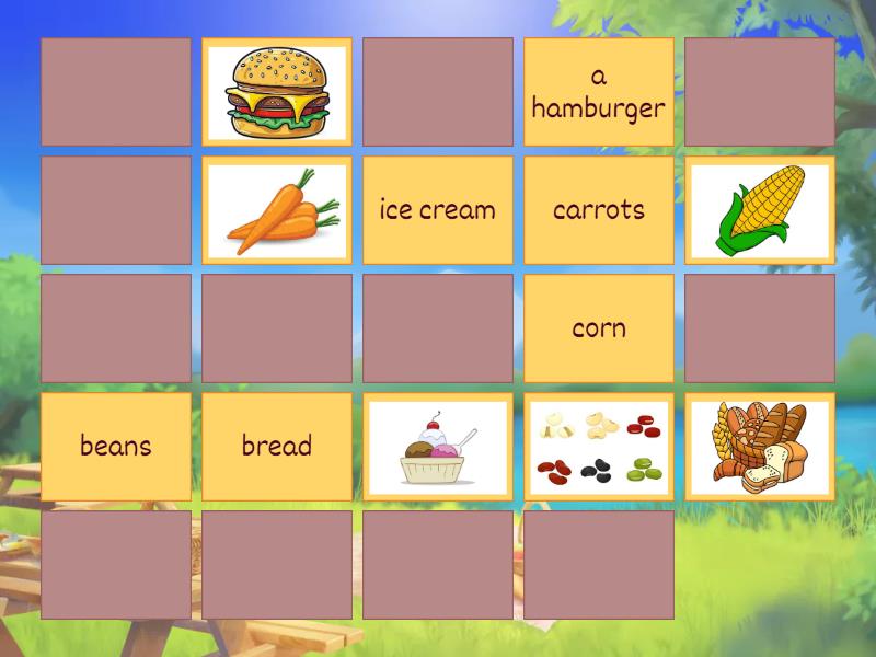 Unit 9 WK1 Let's eat - Matching pairs