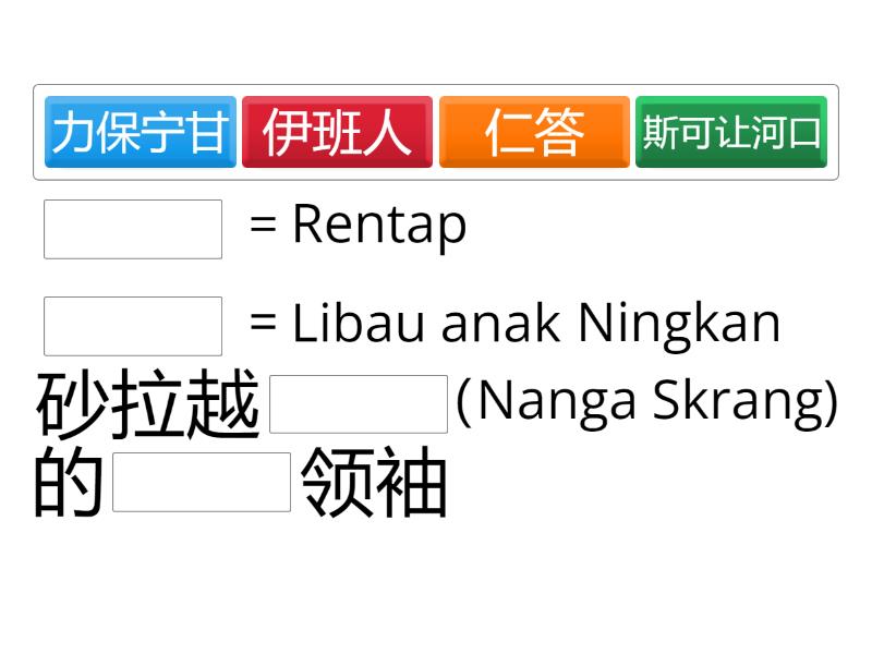 五年级历史 单元五 复习 2 仁答 - Complete the sentence