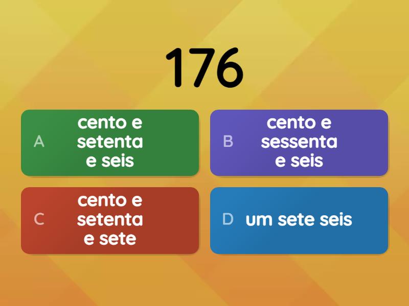 Escrita dos numerais: - Cuestionario
