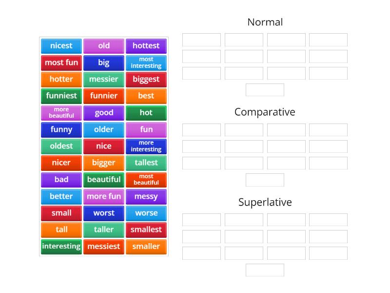 G4 Rocket-Sorting normal, comparative, superlative - Group sort