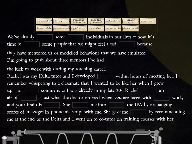 Shining Examples - Complete the sentence