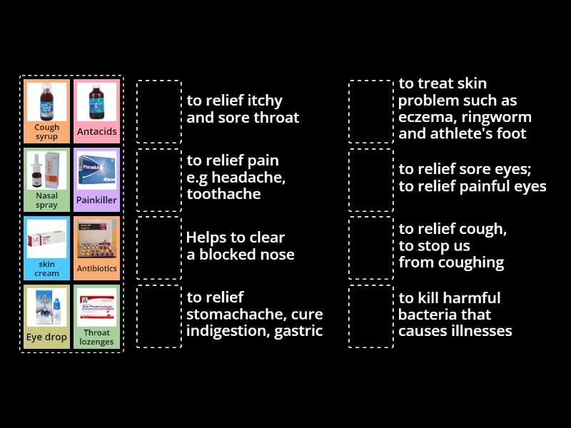 Medicinal drugs and their uses - Match up
