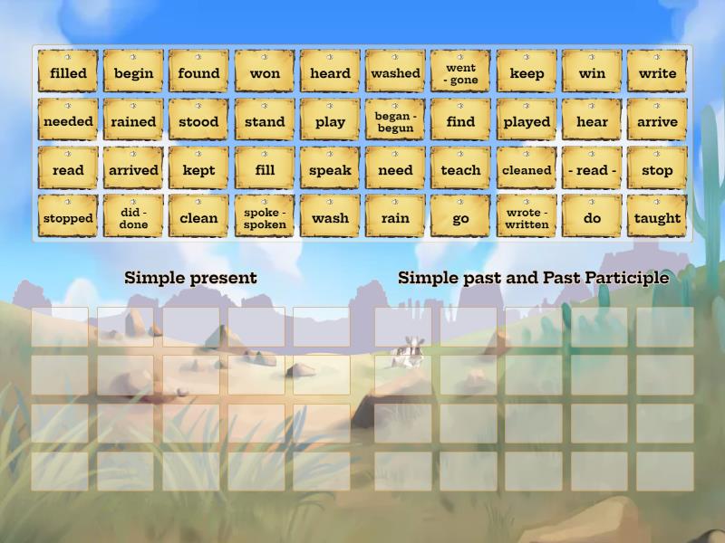 Present Simple Vs. Simple past and Past participle (4th part) - Group sort