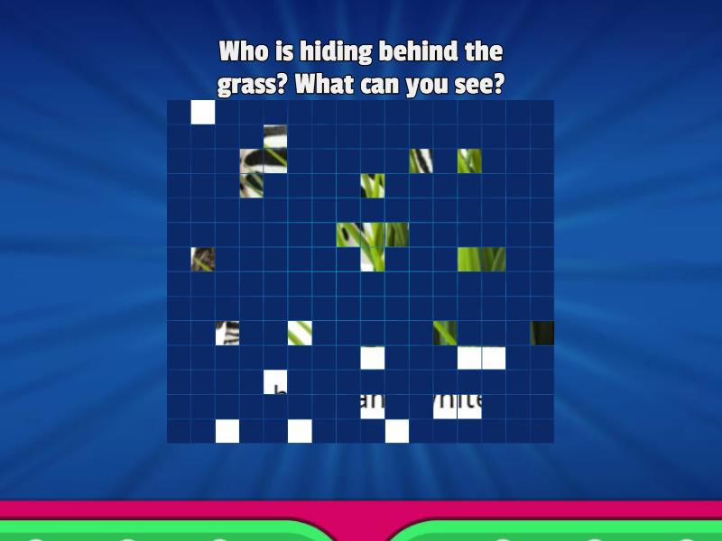Show & Tell - Who is hiding behind the grass? - Image quiz
