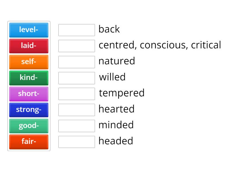 Compound Adjectives Focus 4 _ 2B - Match up