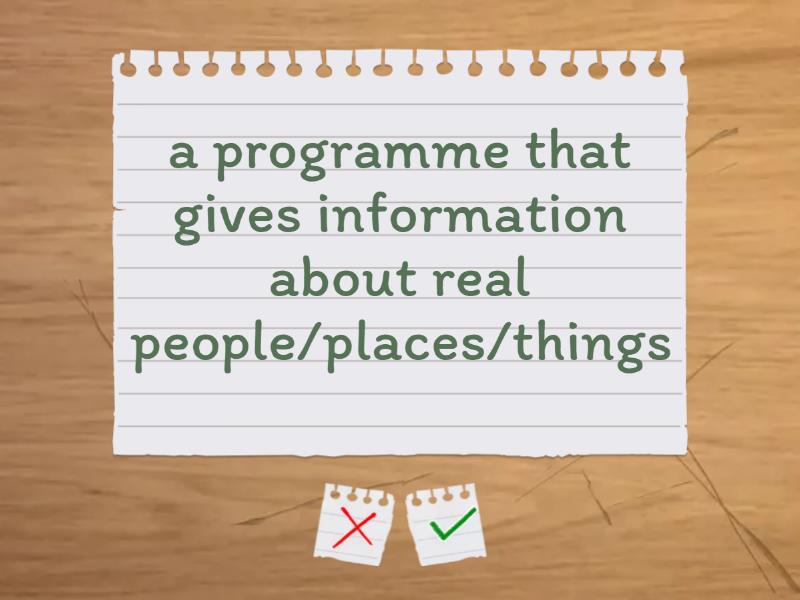 Programmes TV difinitions - Flash cards