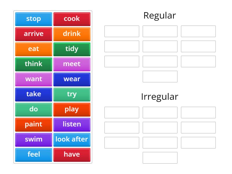 Regular VS Irregular verbs - Group sort