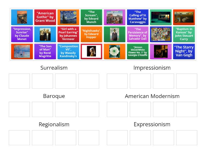 Art Matching Game - Group sort