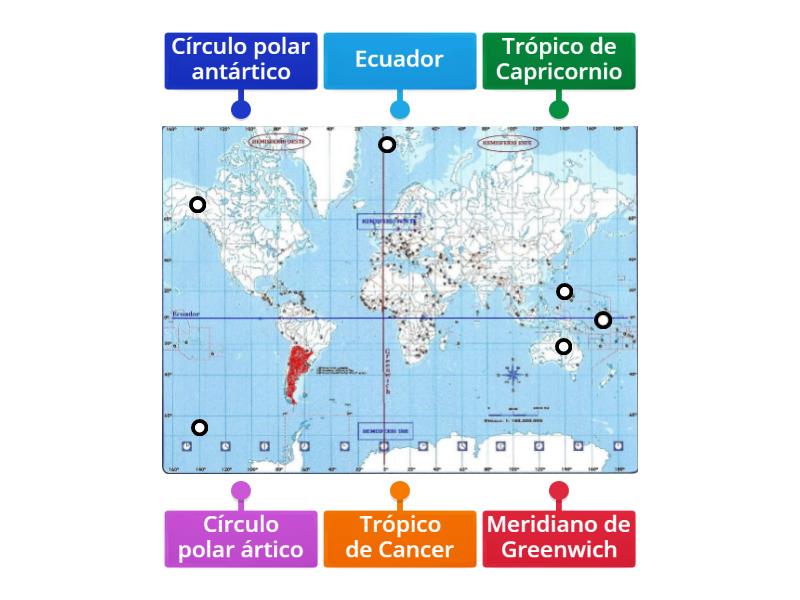 Linias de los mapas - Labelled diagram