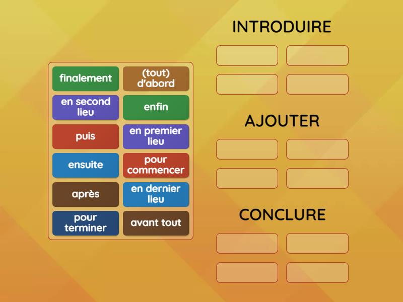 les connecteurs simples - Group sort